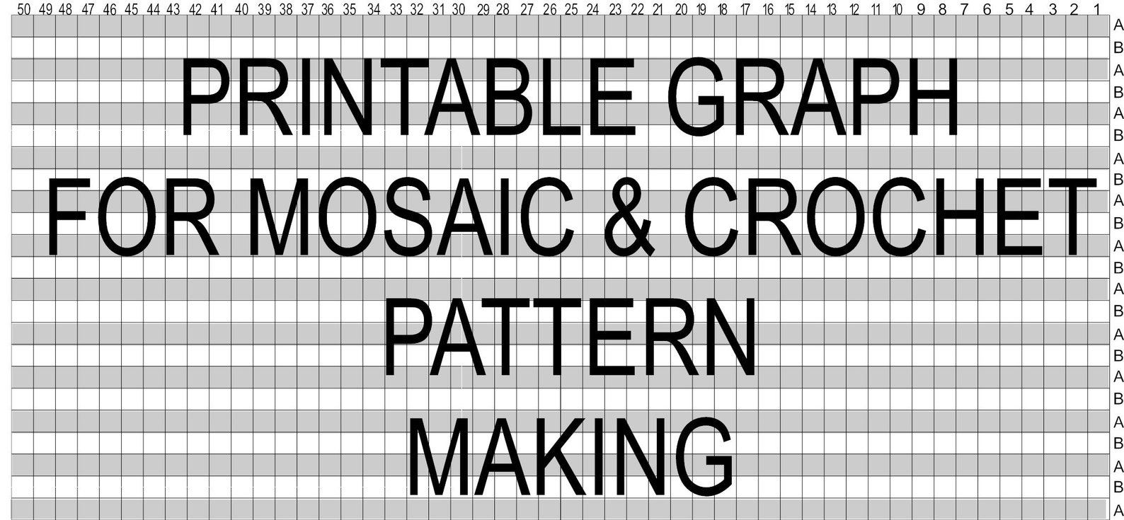 Printable Graph Chart for DIY Pattern Making for Crochet and Mosaic ...