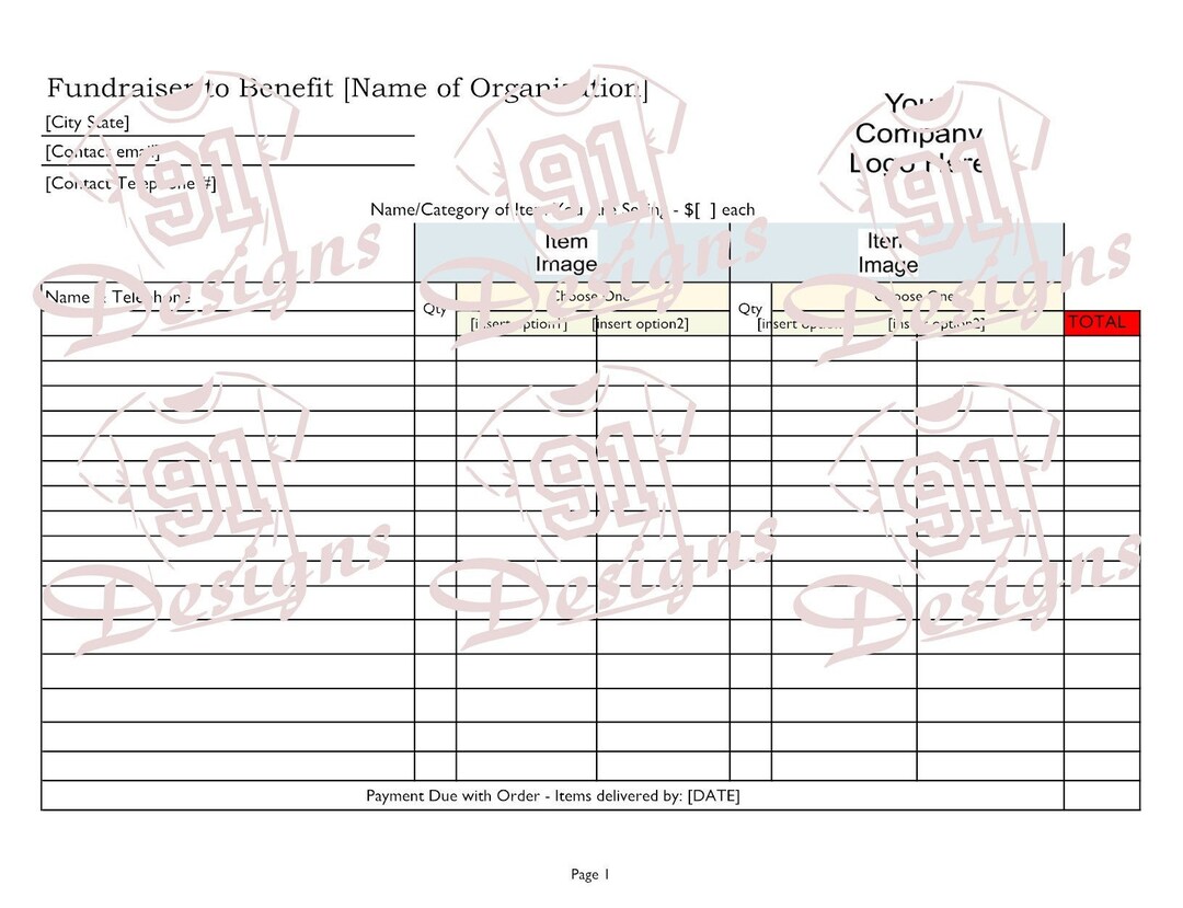FUNDRAISER Template Excel Sheet - Digital Download - Etsy