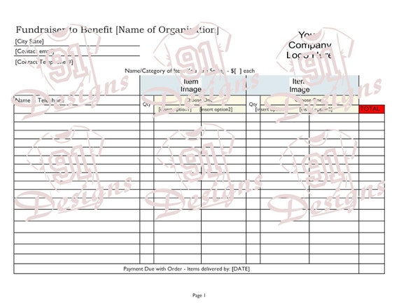 FUNDRAISER Template Excel Sheet Digital Download | Etsy