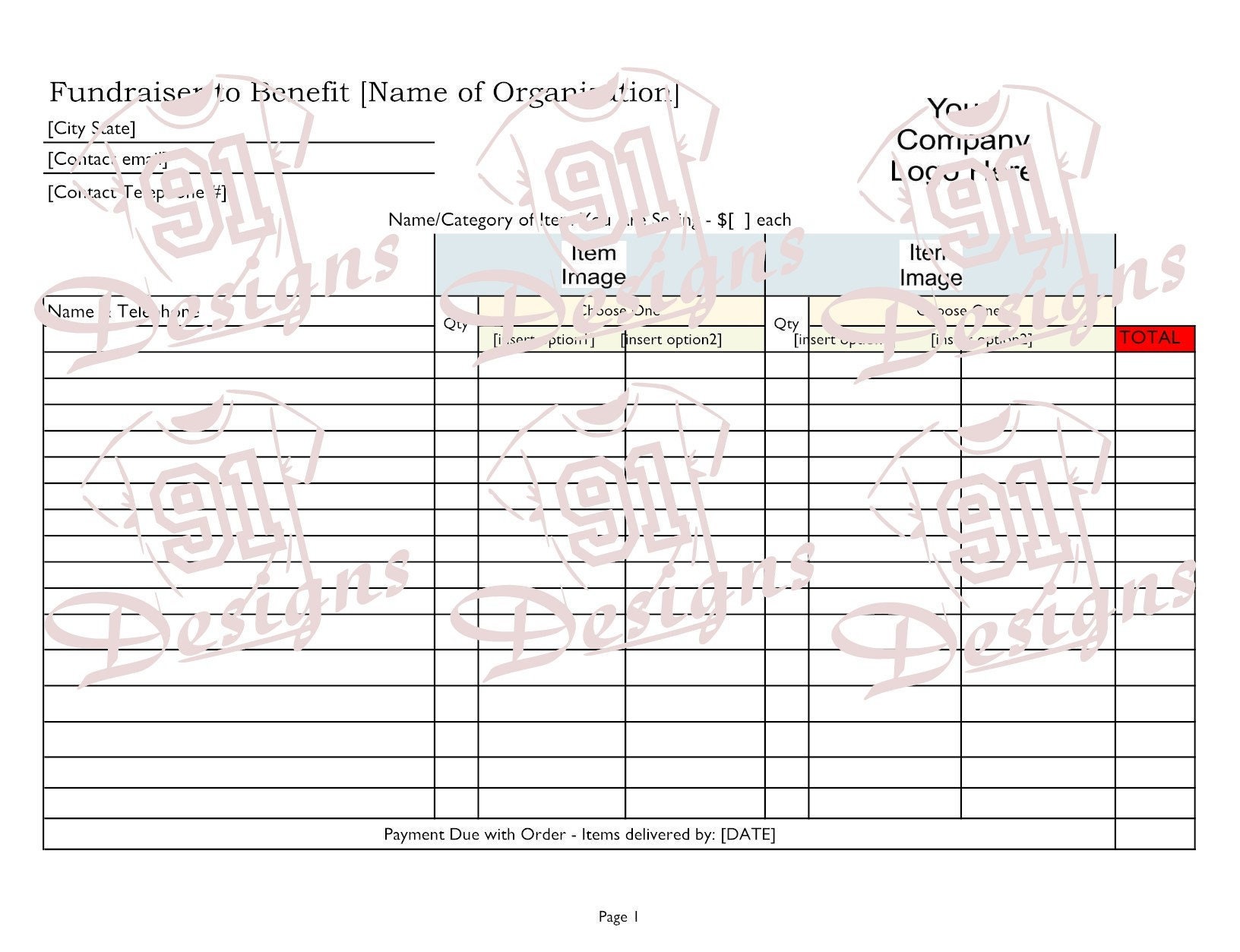 FUNDRAISER Template Excel Sheet - Digital Download - Etsy