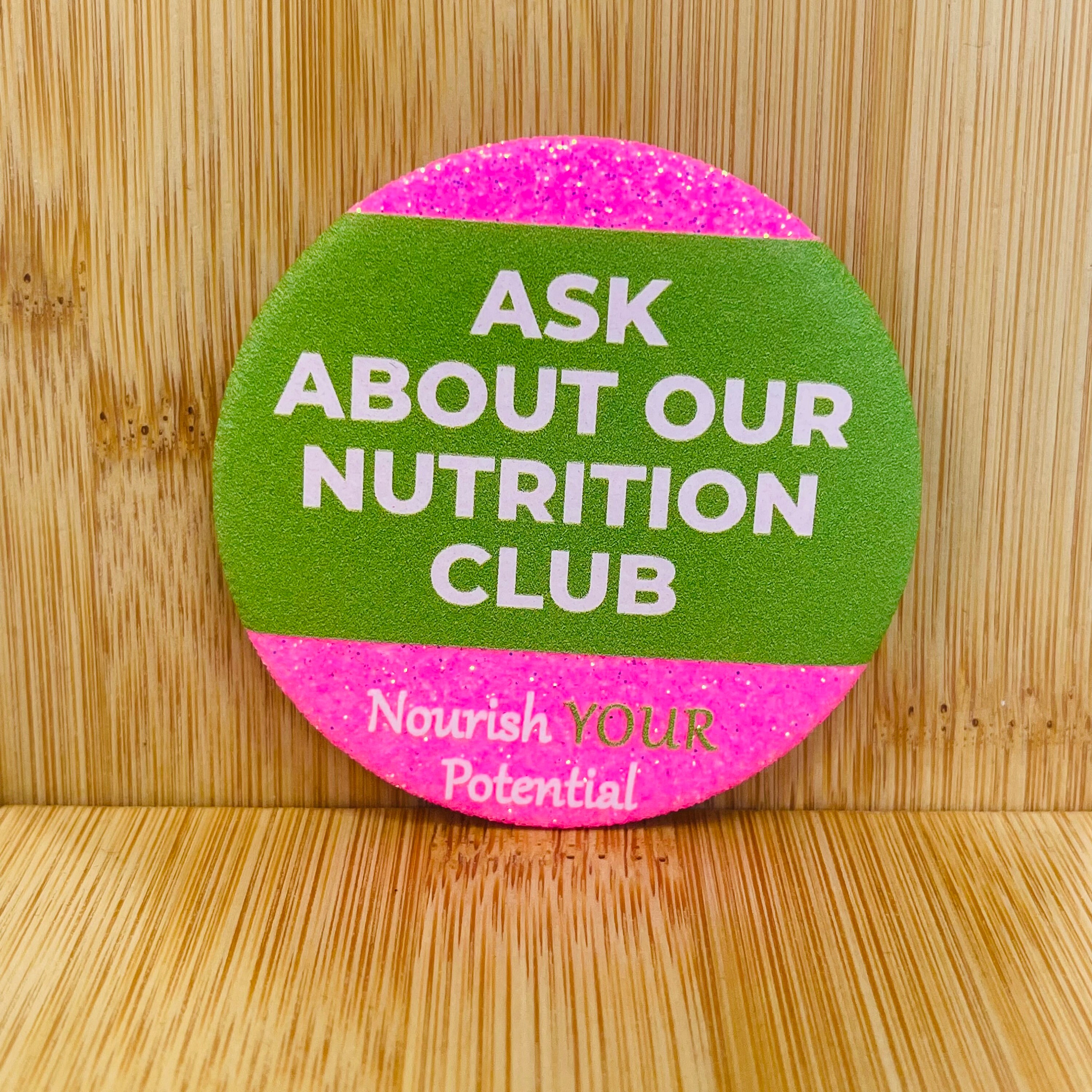Sparkly Badge - Ask About My Nutrition Club - Etsy