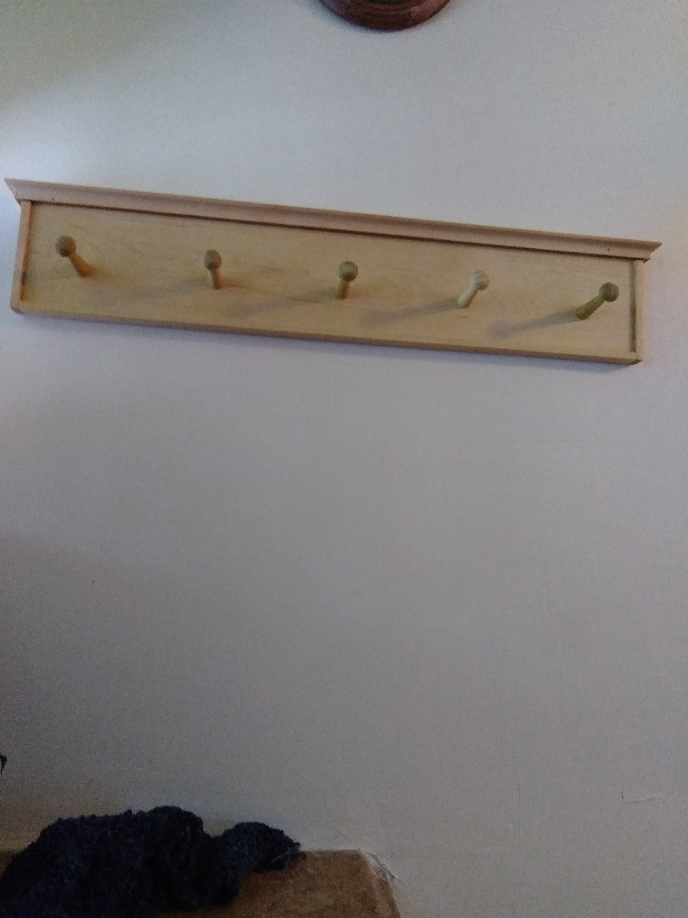 Solid Maple Coat Rack With 5 Pegs - Etsy