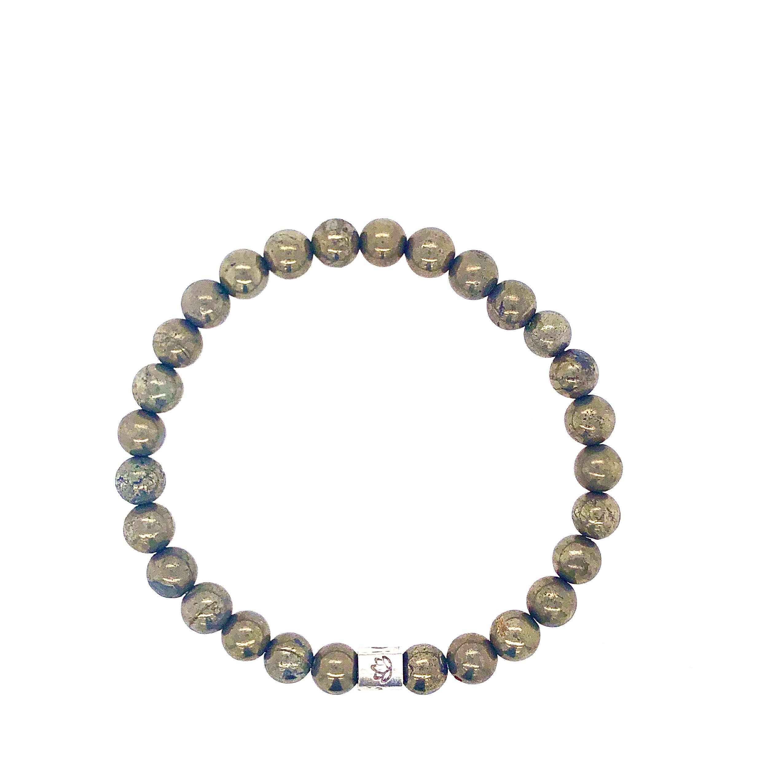 Pulsera de pirita Joyería de pirita Pulsera de estiramiento Pulsera de ...