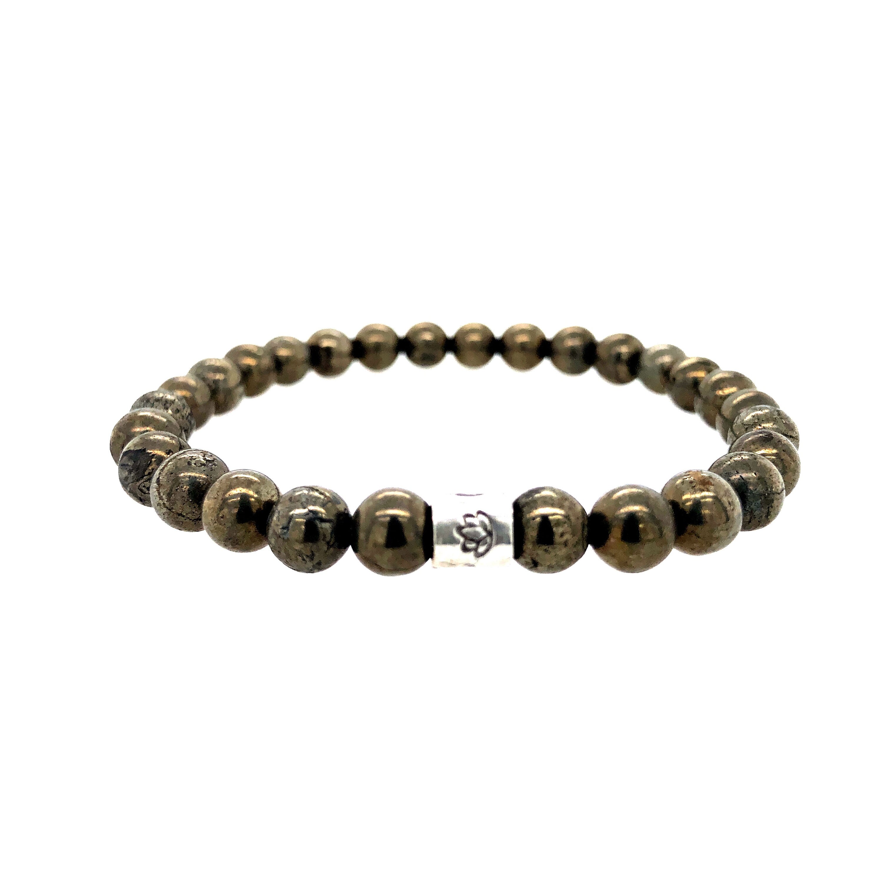 Pulsera de pirita Joyería de pirita Pulsera de estiramiento Pulsera de ...