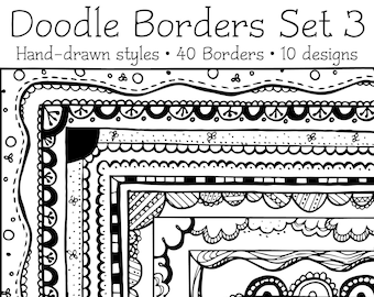 Cute Doodle Page Borders 02 | Etsy
