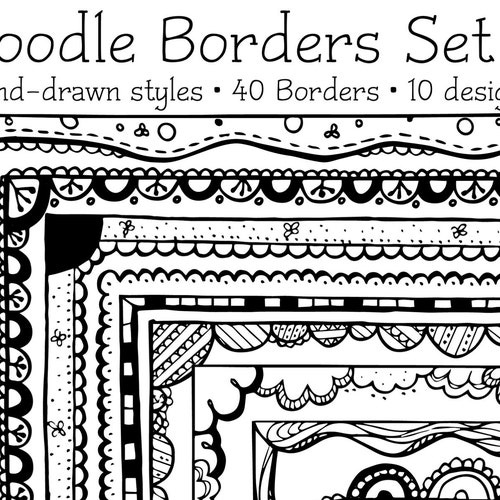 Cute Doodle Page Borders 02 - Etsy