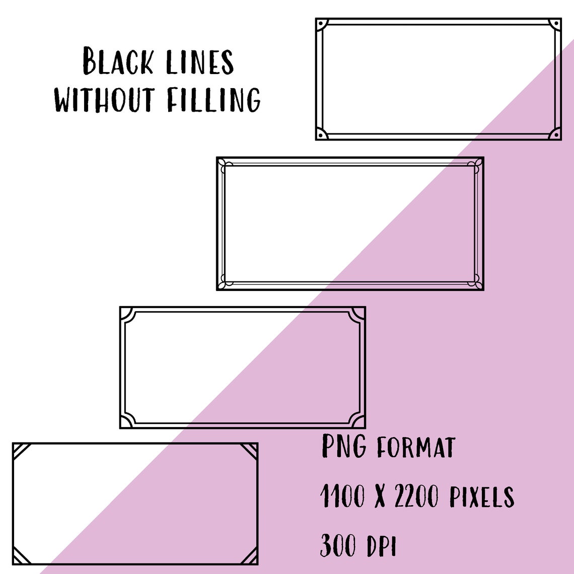 Rectangle Frames Borders - 01 - Etsy