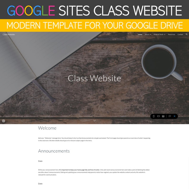 Class Website Template for Google Sites | Etsy