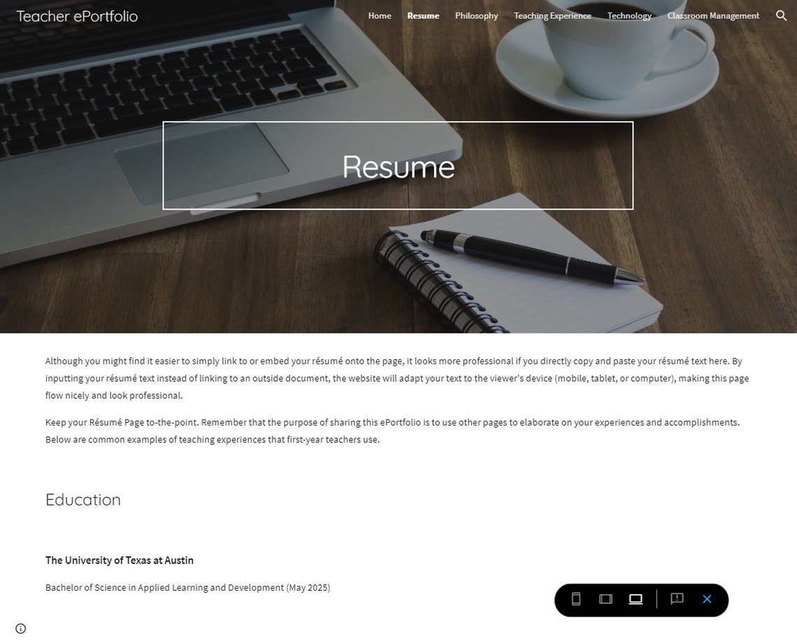 Teacher Portfolio Website Template - Etsy