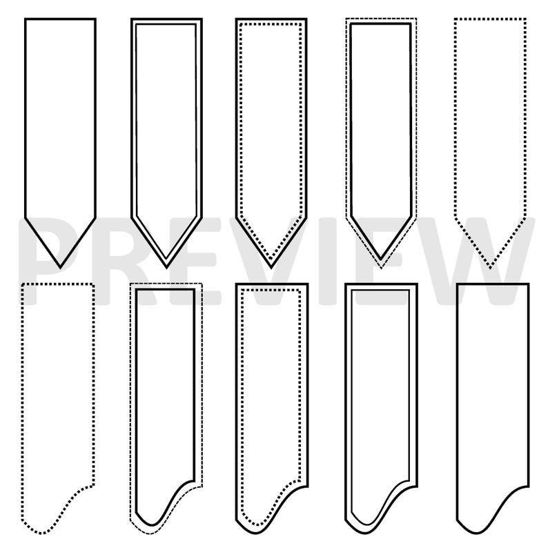 Bookmarks Templates Clip Art - Etsy