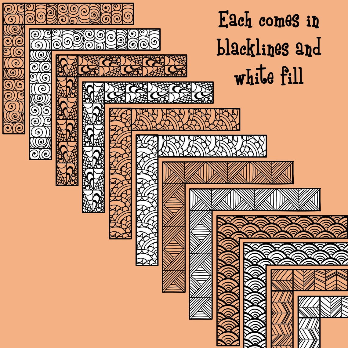 Zen Doodle Border Page Corners - Etsy
