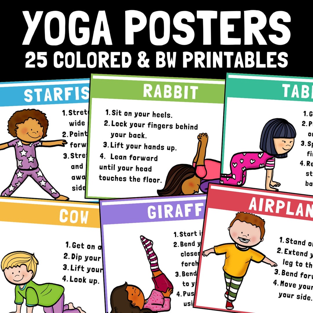 Yoga for Kids Posters Printables - Etsy