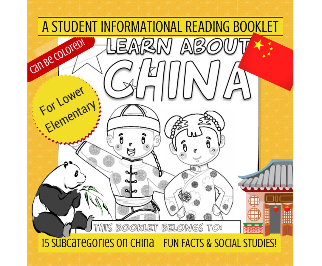 CHINA - Learn About China Booklet Nonfiction Country Study - Etsy