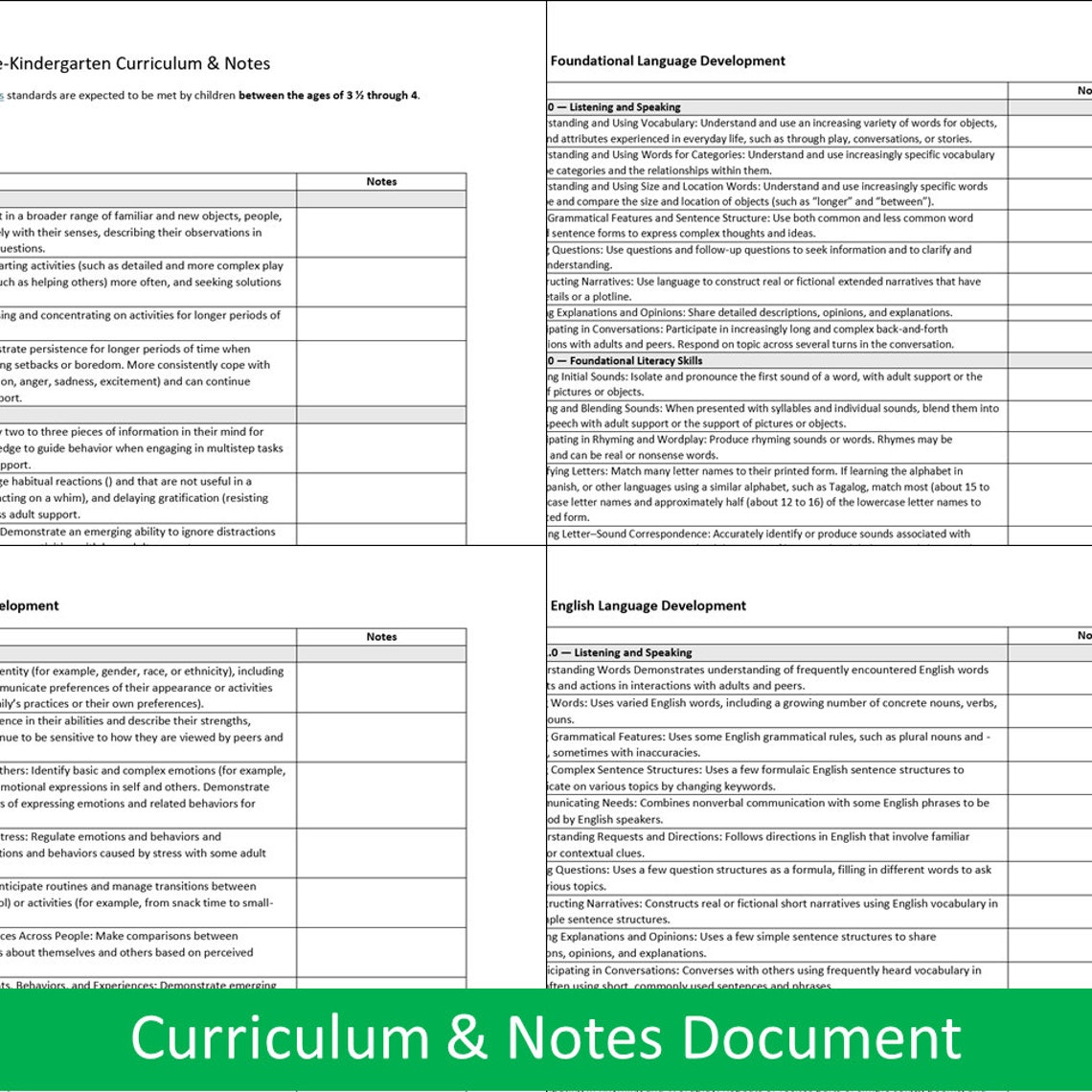 Preschool and Pre-k Report Cards and Curriculum Aligned to State ...