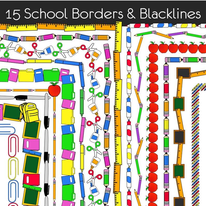 School Borders Frames - Back to School Theme - Etsy