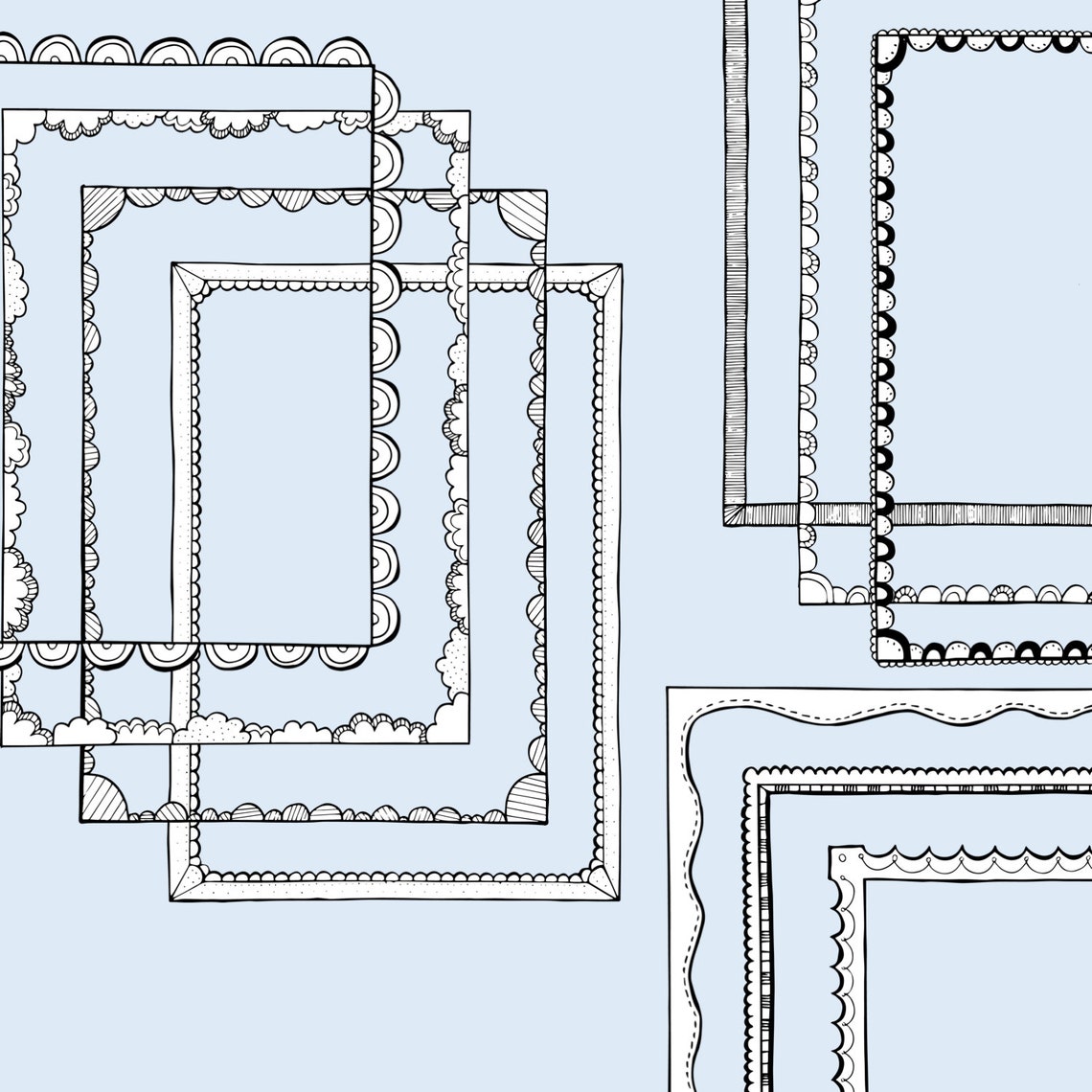 Cute Doodle Page Borders - 02 - Etsy