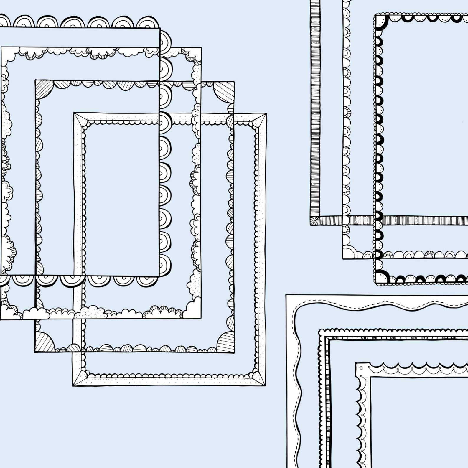 Cute Doodle Page Borders - 02 - Etsy