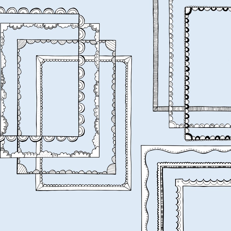 Cute Doodle Page Borders - 02 - Etsy