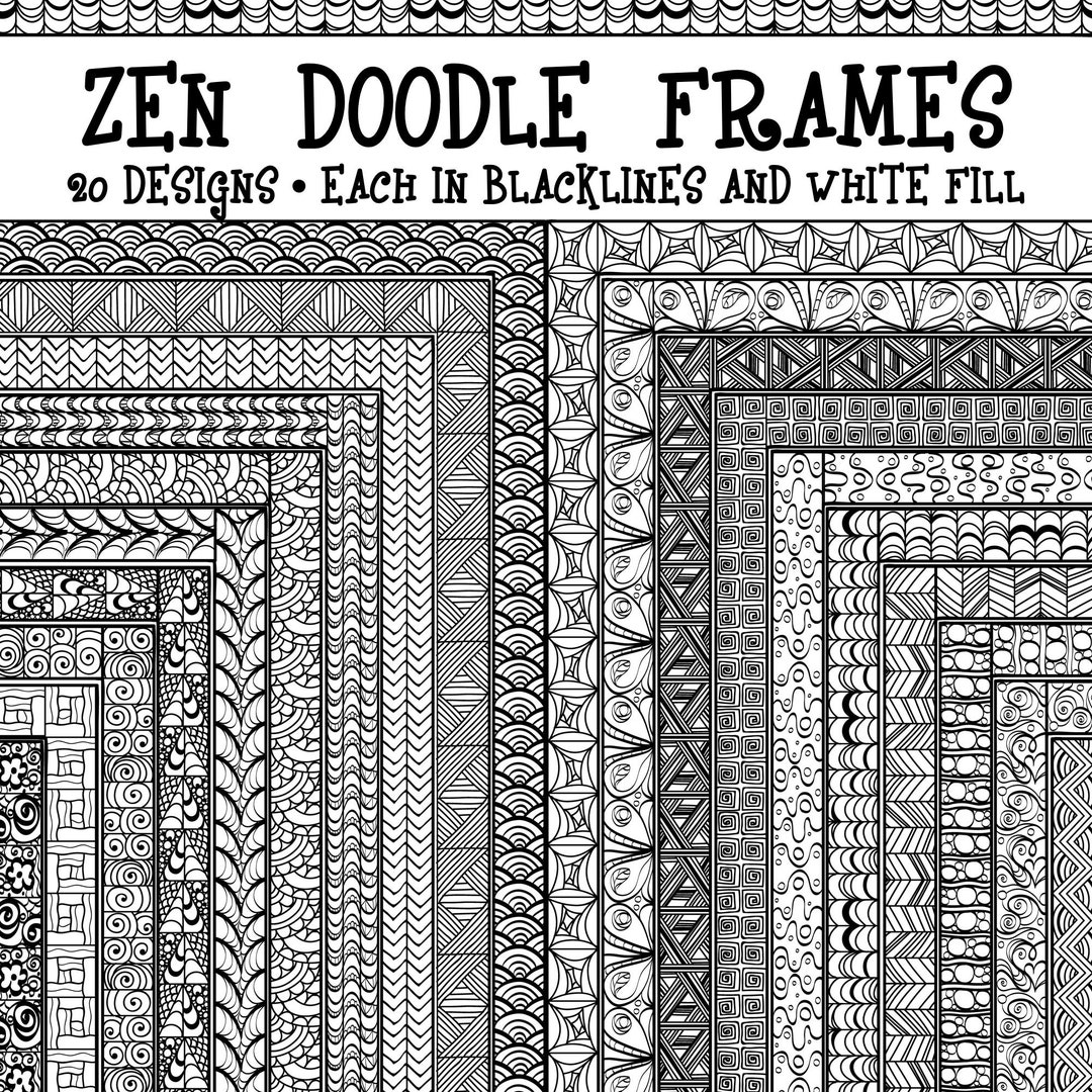 Zen Doodle Border Frames - Etsy