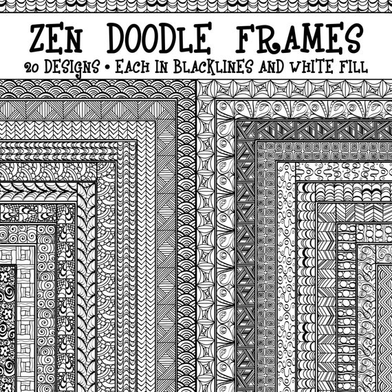 Zen Doodle Border Frames | Etsy