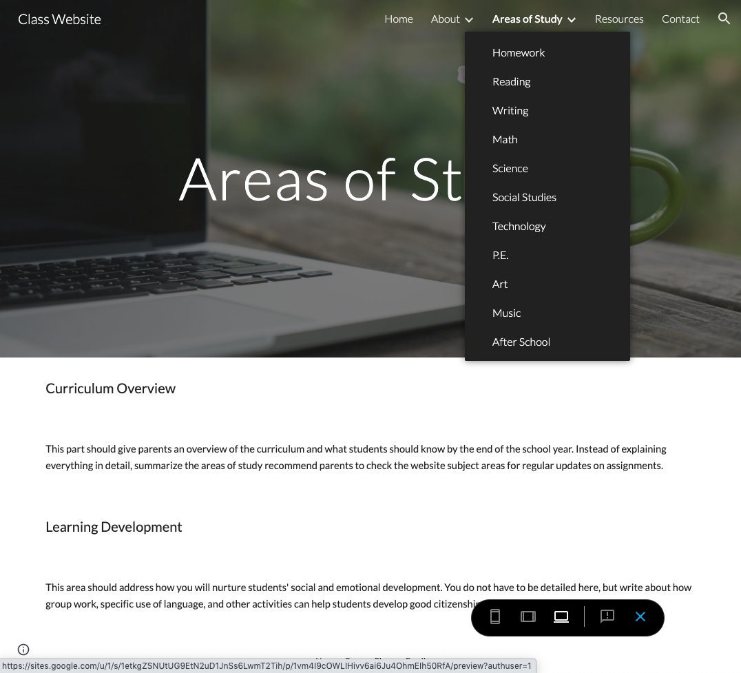 Class Website Template for Google Sites - Etsy