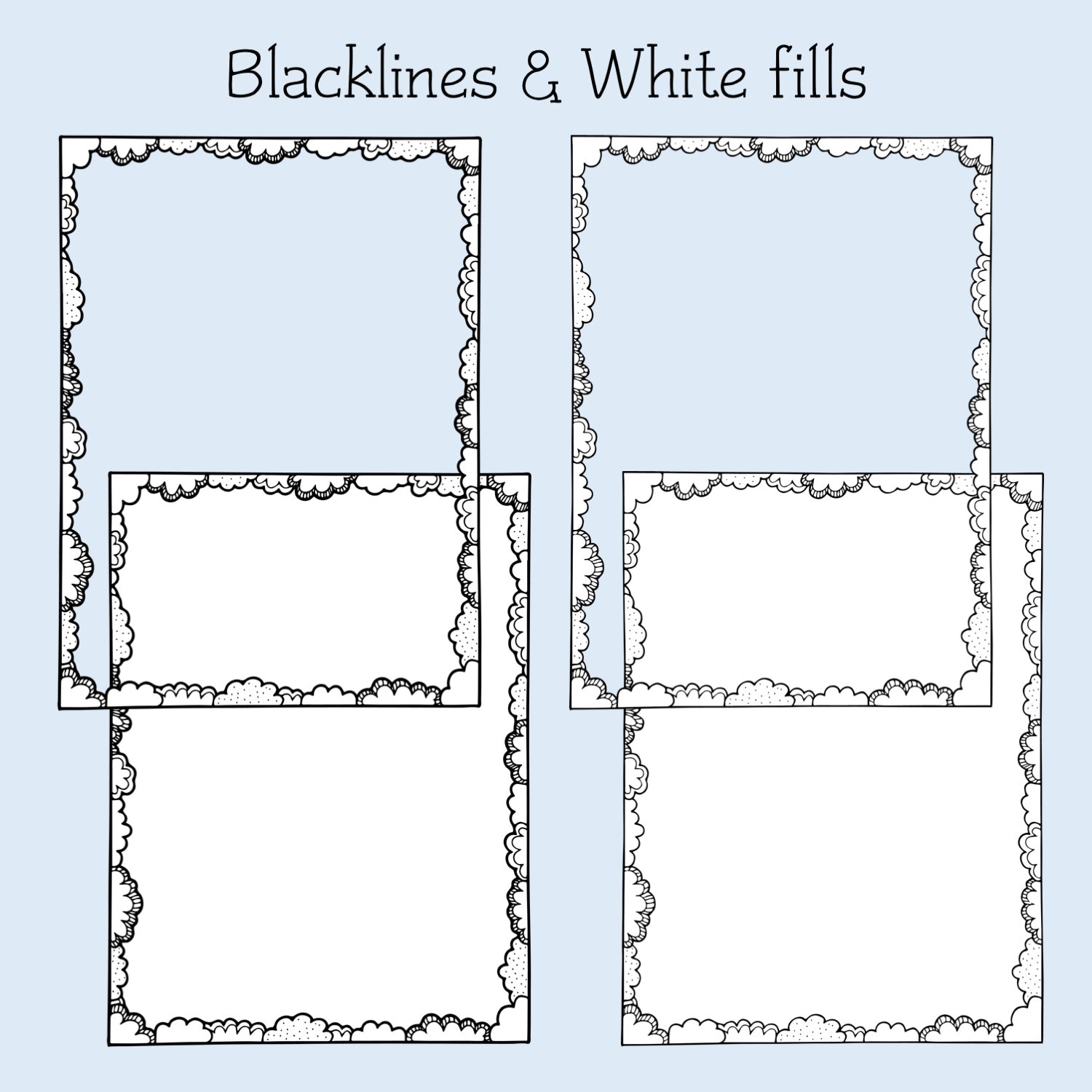 Cute Doodle Page Borders - 02 - Etsy Australia