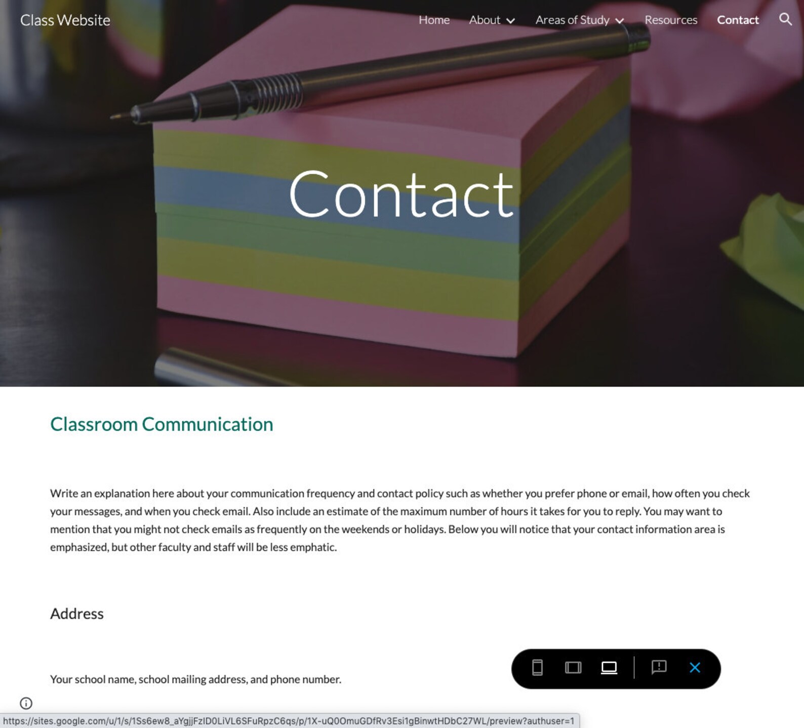 Class Website Template for Google Sites - Etsy