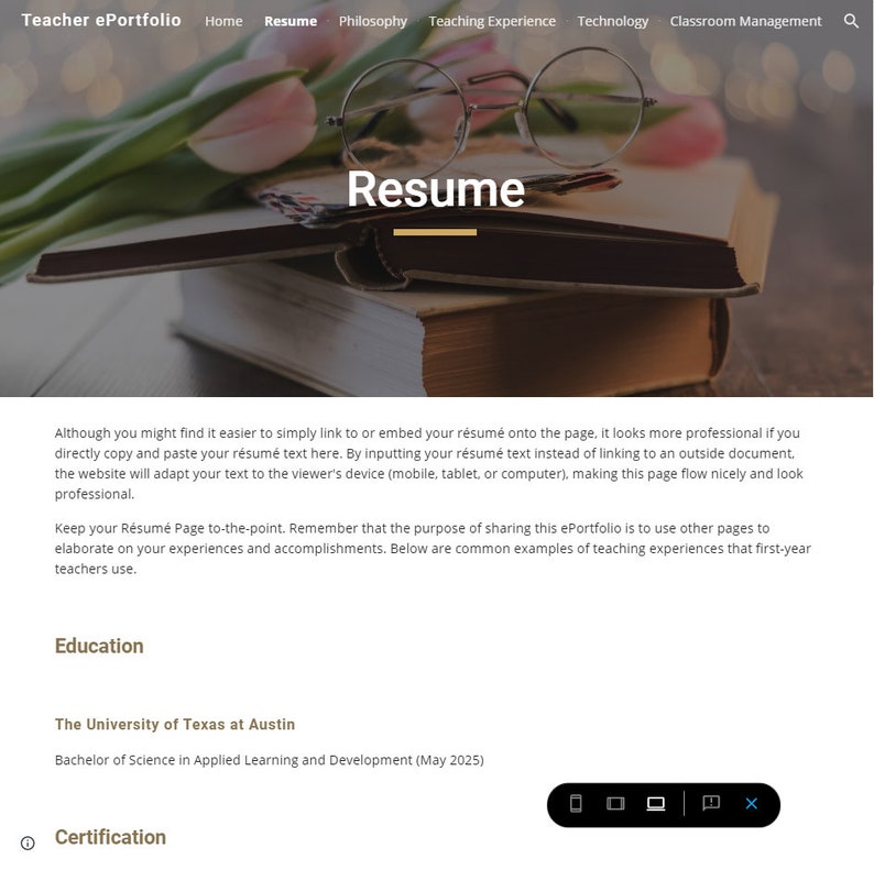 Teacher Portfolio Website Template - Etsy