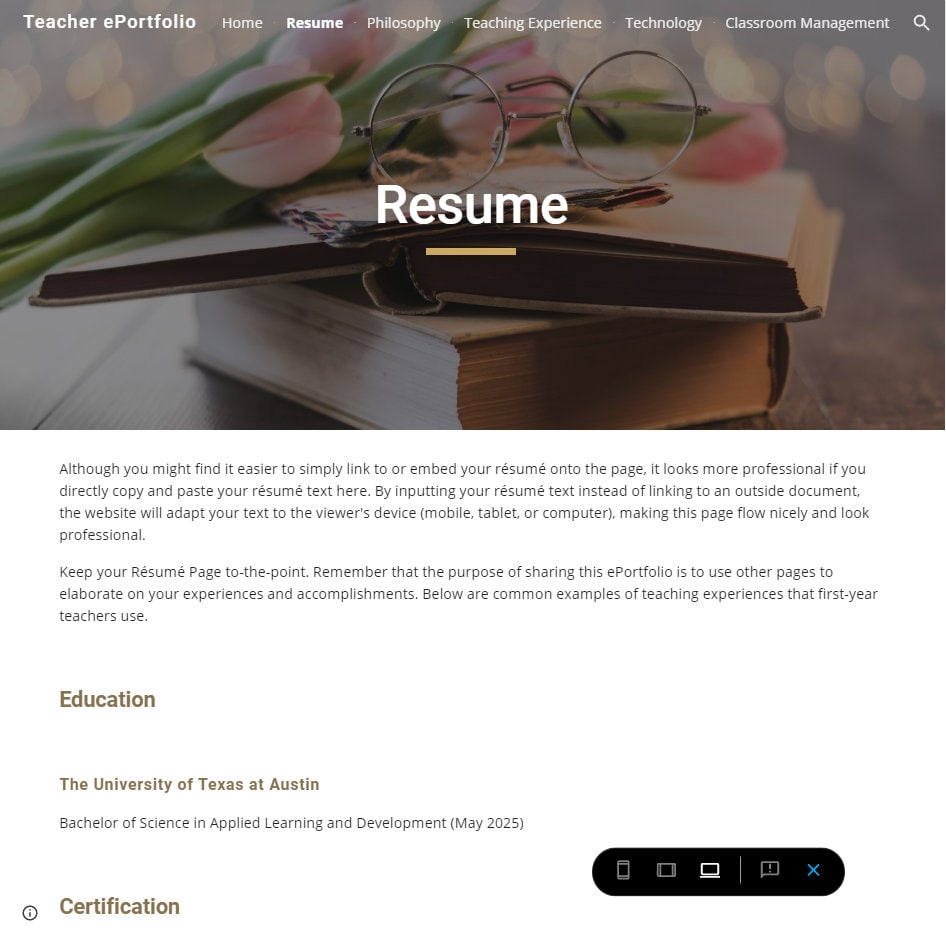Teacher Portfolio Website Template - Etsy