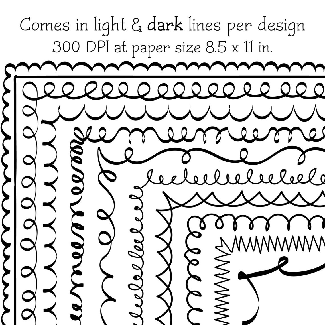 Cute Doodle Page Borders - 01 - Etsy