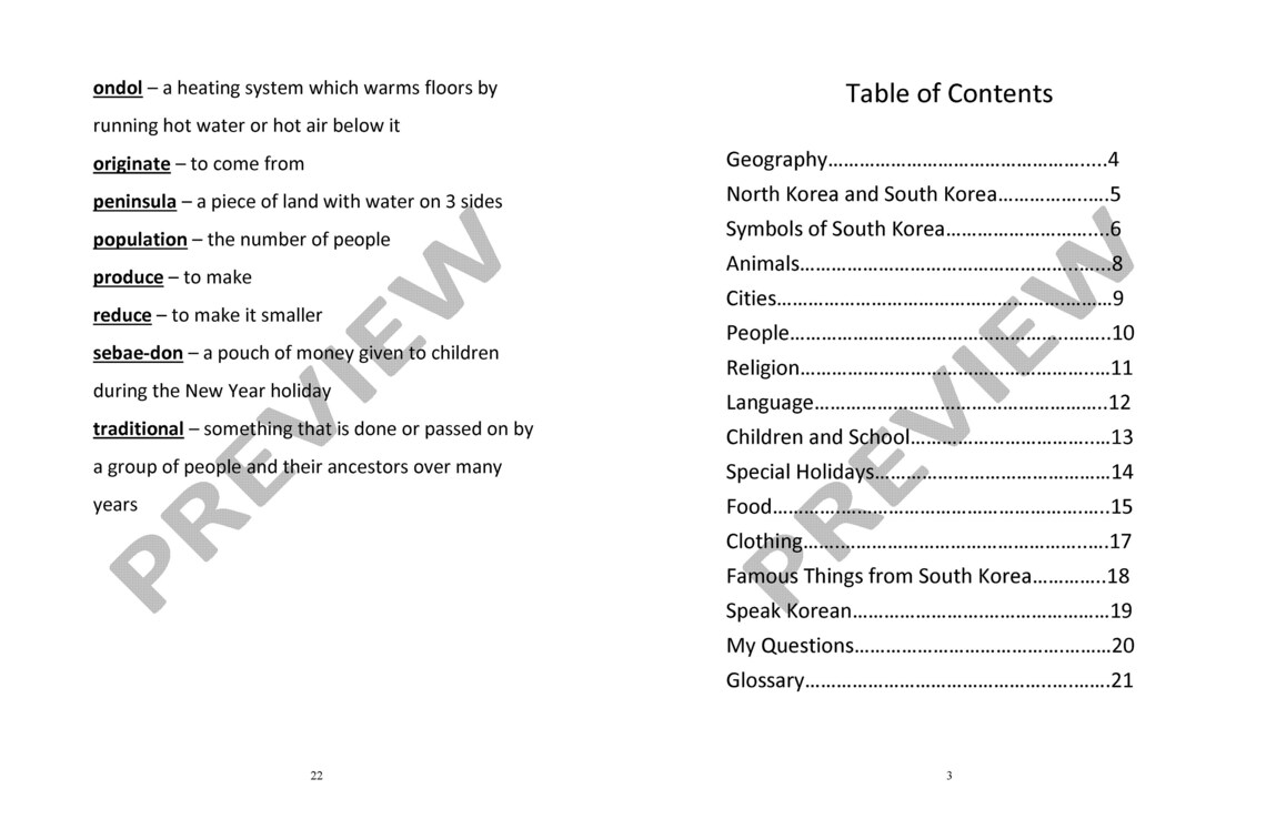 KOREA - A Study of South Korea Booklet Nonfiction Country Study - Etsy