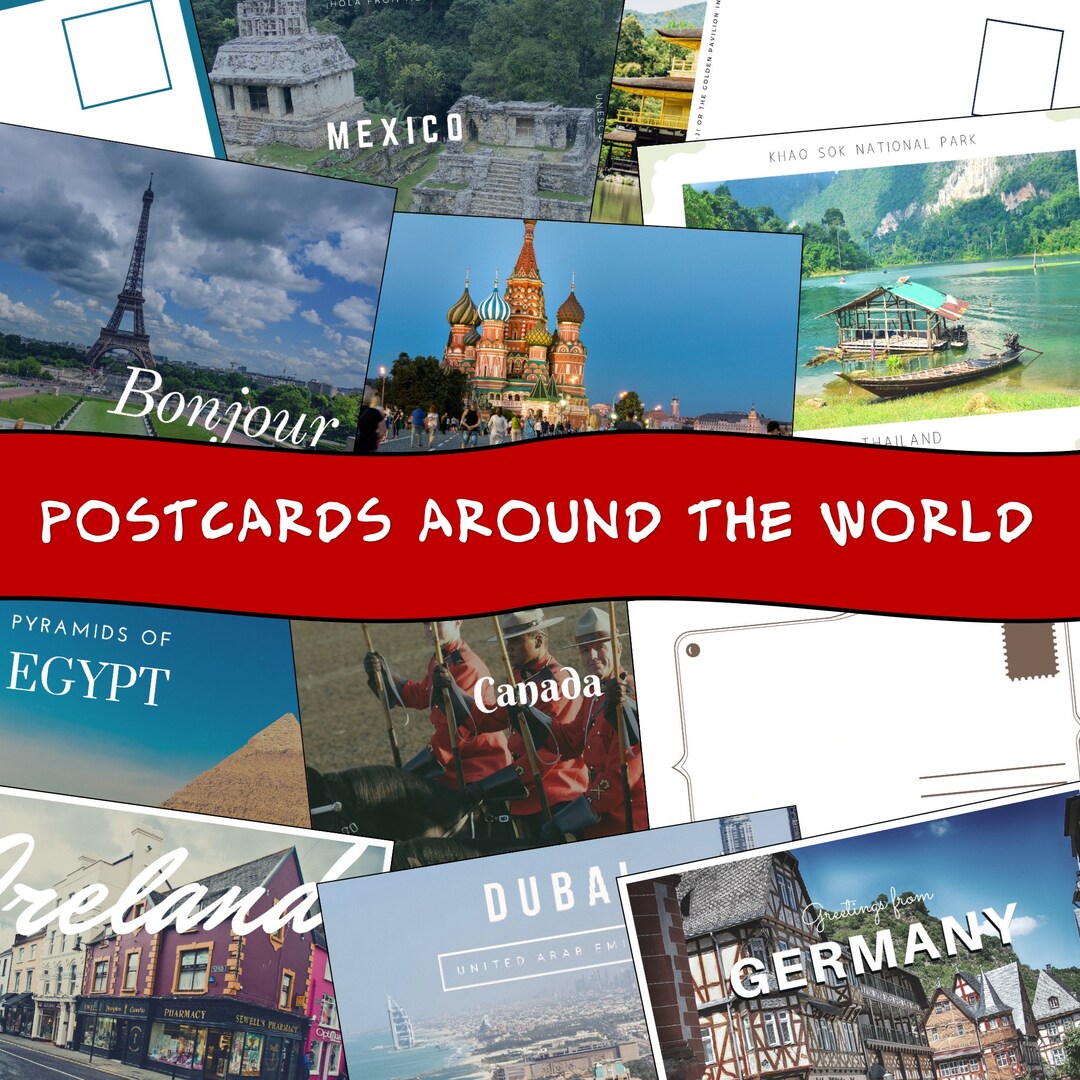 Postcards Around the World - Etsy