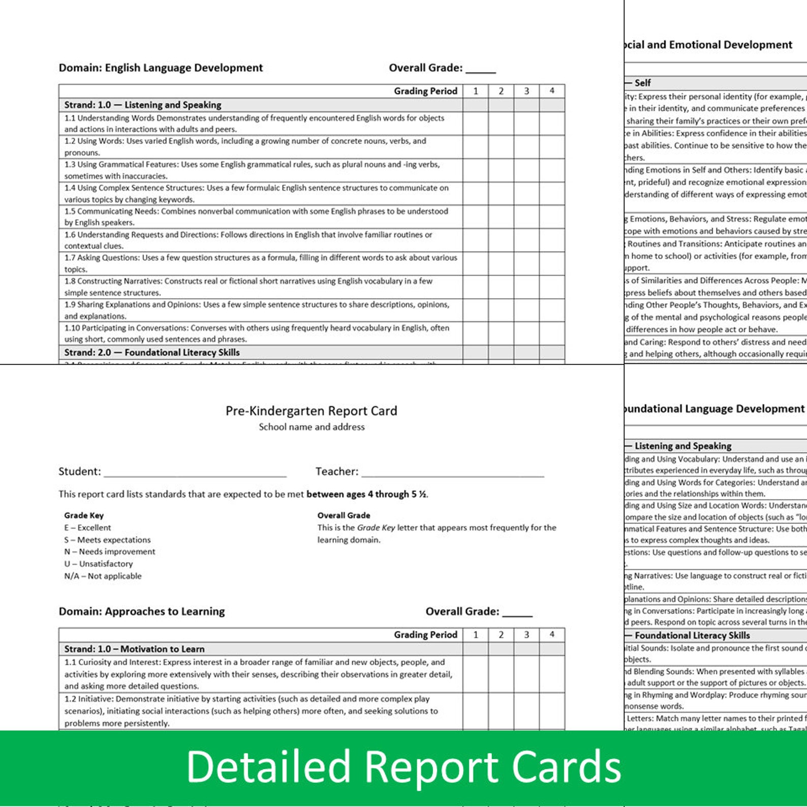Preschool and Pre-k Report Cards and Curriculum Aligned to State ...