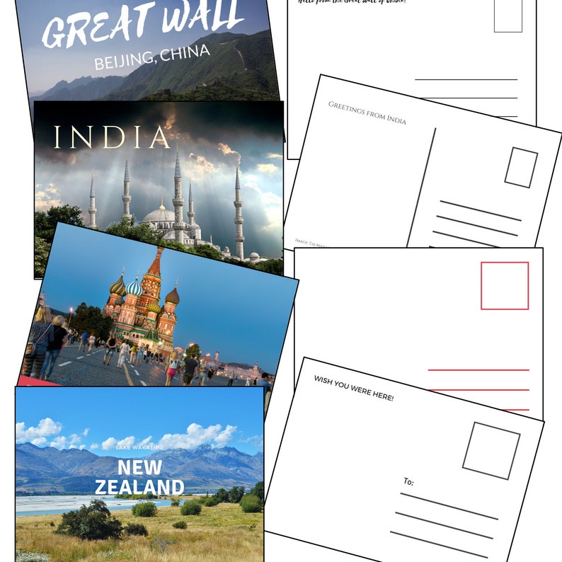 Postcards Around the World - Etsy