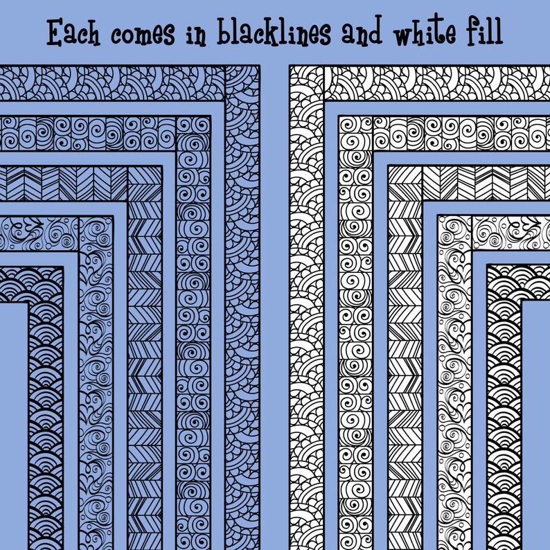 Zen Doodle Border Frames - Etsy