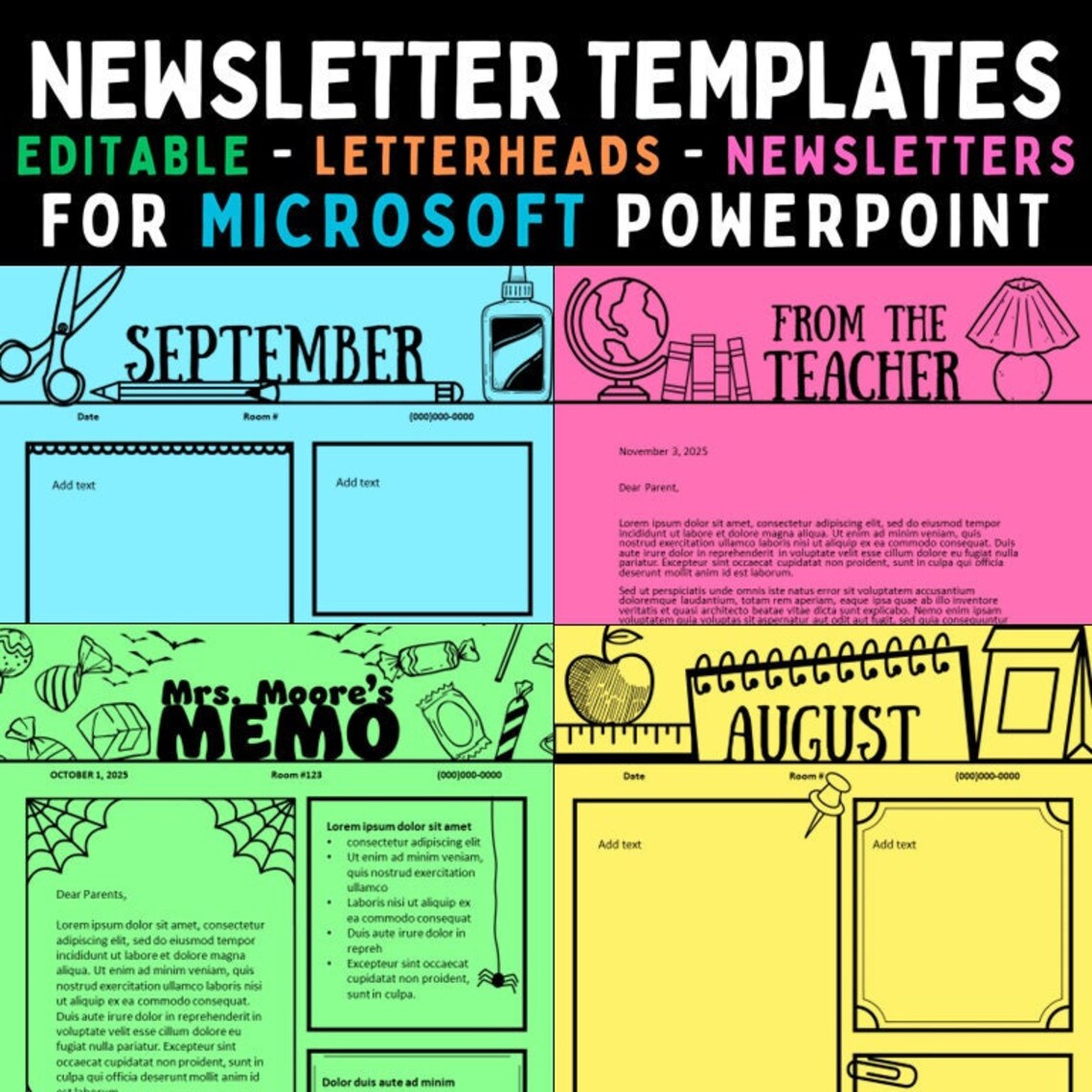 Class Newsletter Templates Editable Plus Letterheads - Etsy
