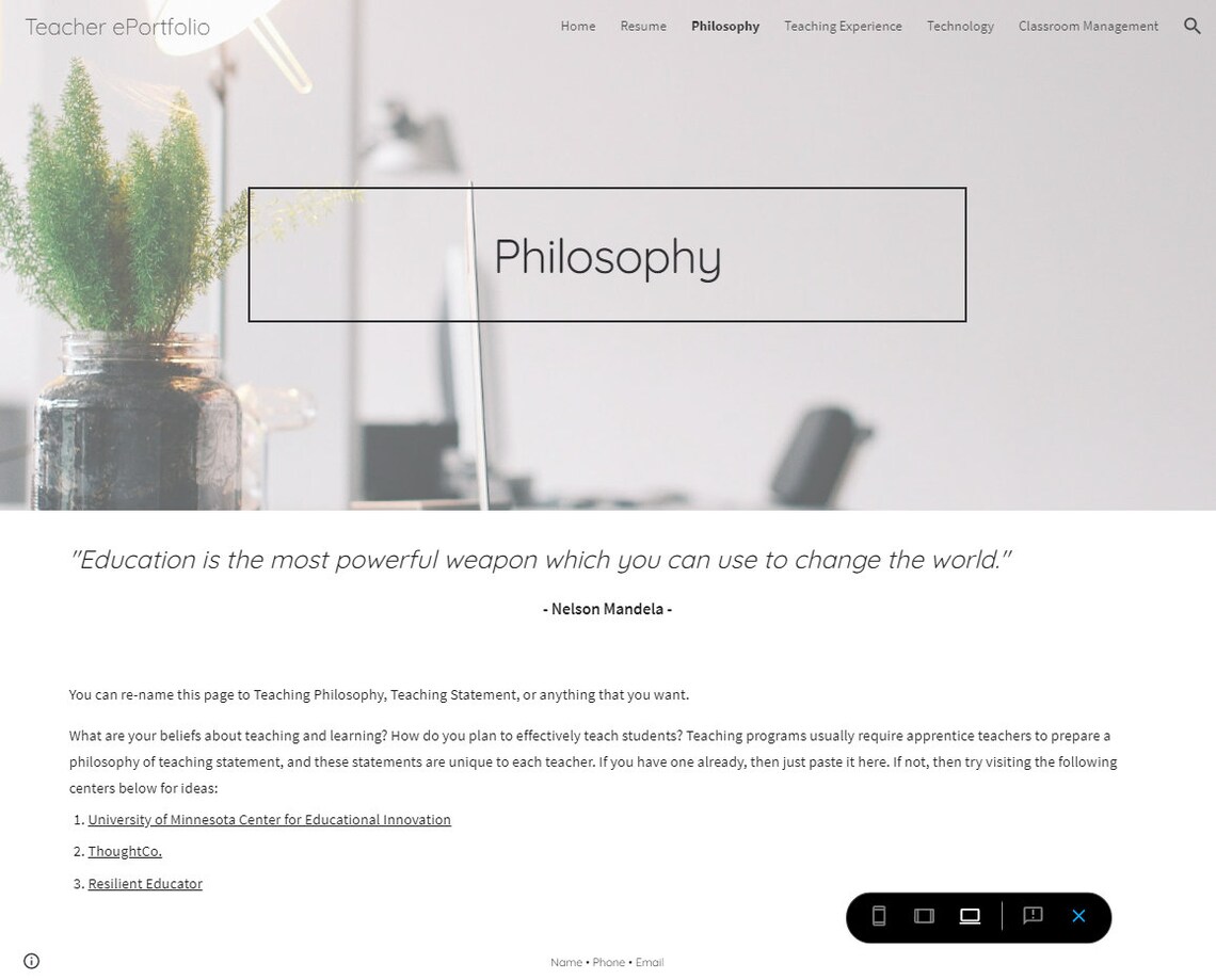 Teacher Portfolio Website Template - Etsy