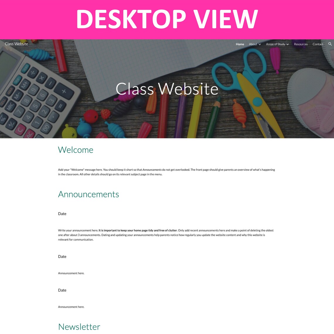 Class Website Template for Google Sites - Etsy