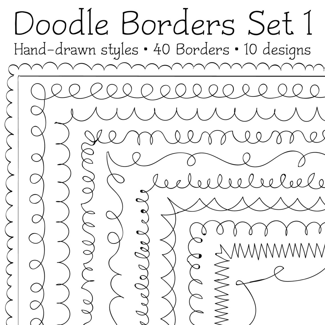 Cute Doodle Page Borders - 01 - Etsy