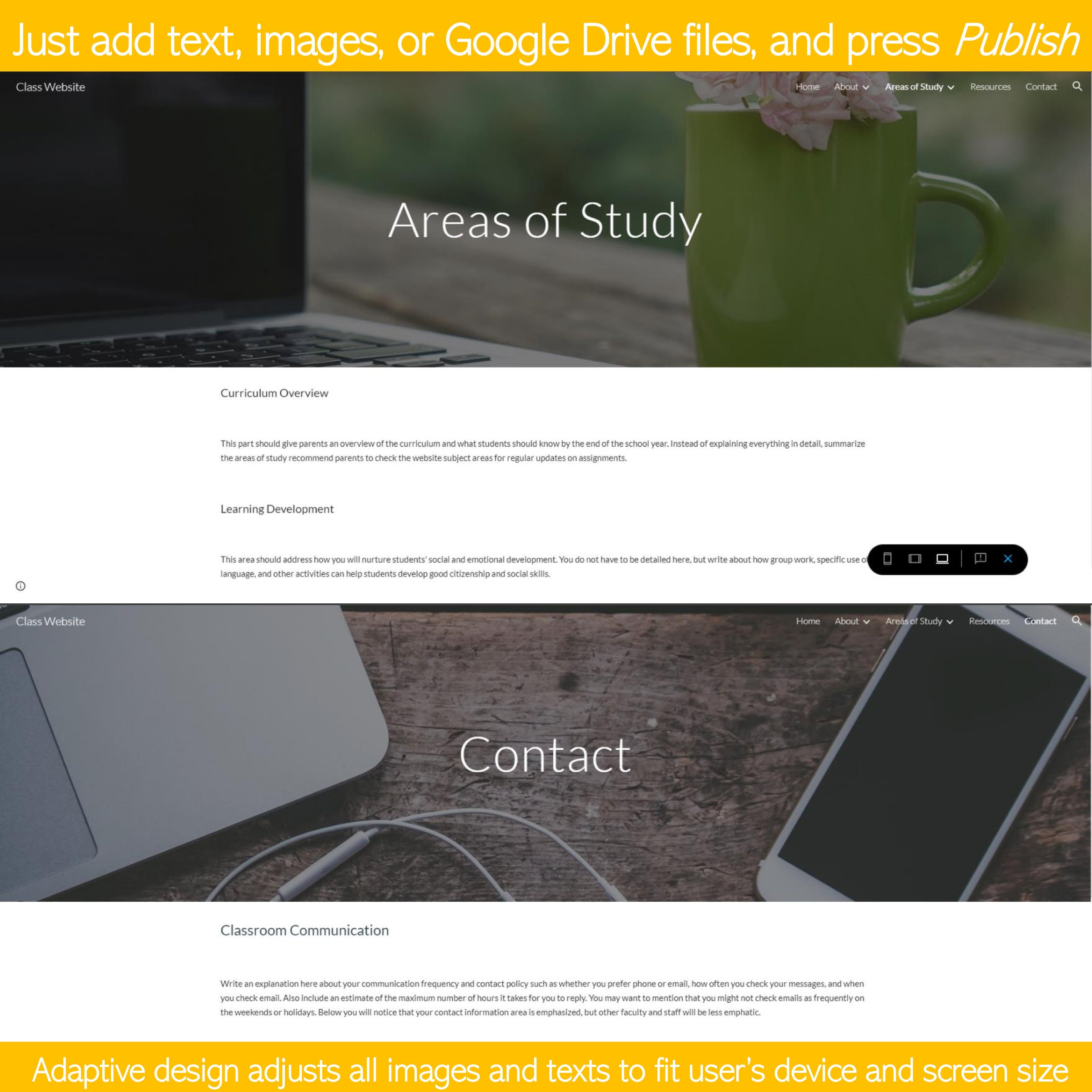 Class Website Template for Google Sites - Etsy