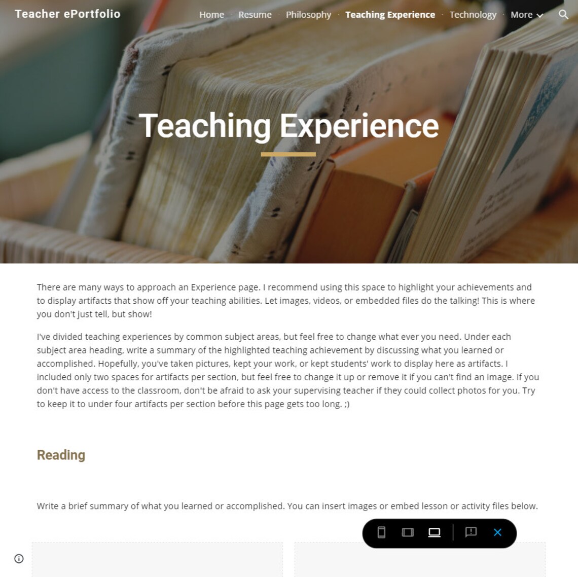 Teacher Portfolio Website Template - Etsy