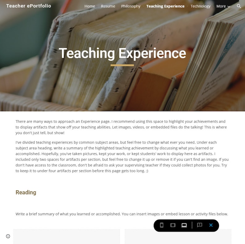 Teacher Portfolio Website Template - Etsy