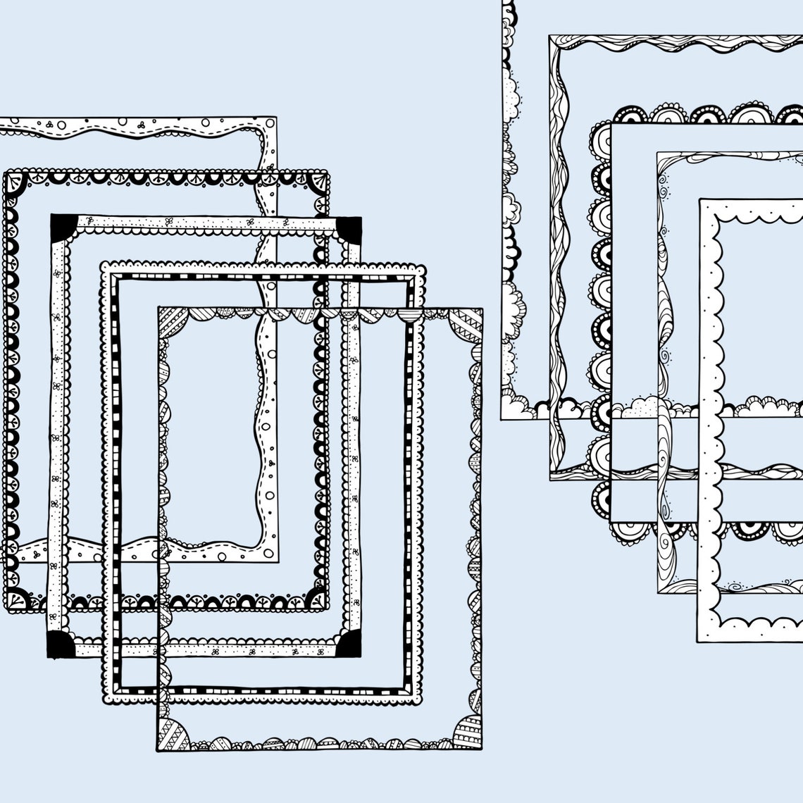 Cute Doodle Page Borders - 03 - Etsy