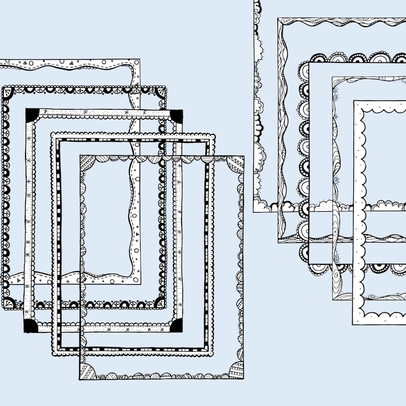 Cute Doodle Page Borders - 03 - Etsy
