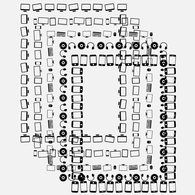 Technology Theme Borders, Frames, Clip Art - Etsy