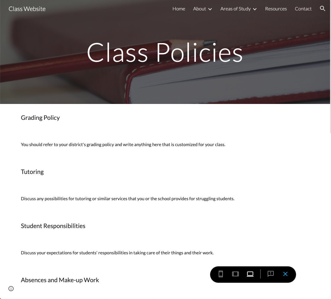 Class Website Template for Google Sites - Etsy