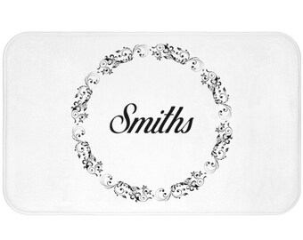 Custom Quote Bath Mat Personalized Quote Bathroom Rug White Minimal ...