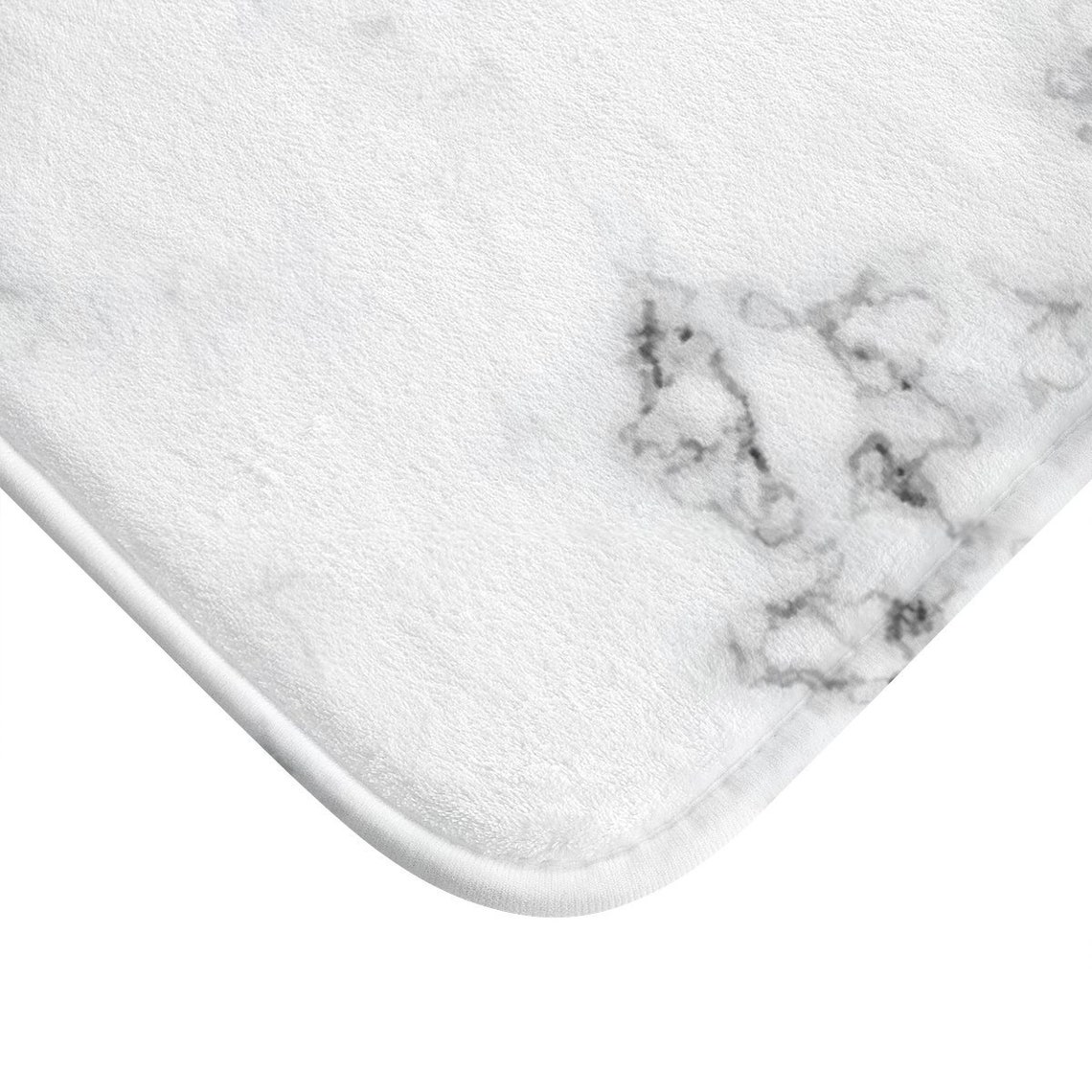White Black Marble Bath Mat Light Stone Bathroom Rug - Etsy