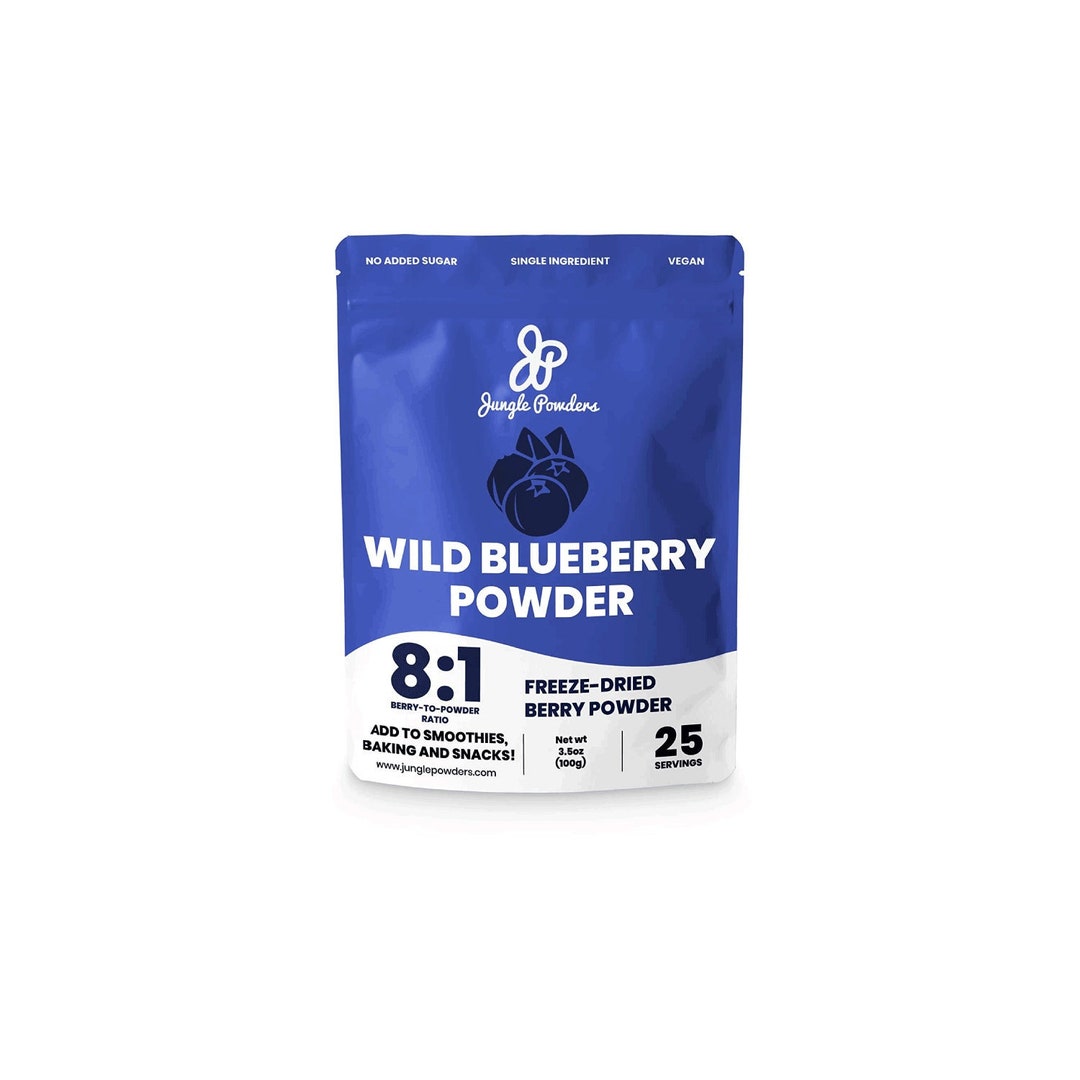 Jungle Powders Freeze Dried Wild Blueberry Powder 3.5oz / 100g, 100% ...