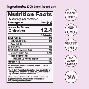 Jungle Powders USDA Organic Black Raspberry Powder 5oz, Freeze Dried ...